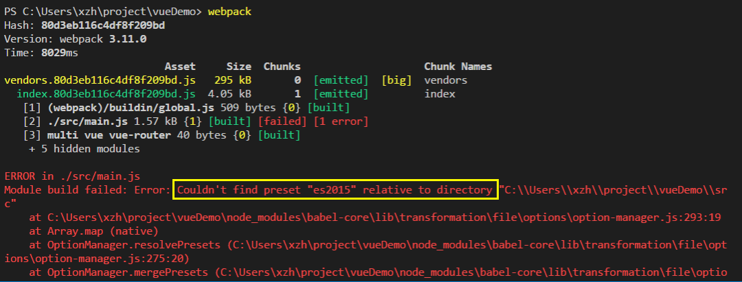 vue 'Couldn't find preset "es2015" relative to directory' - ss要更加努力 - 博客园