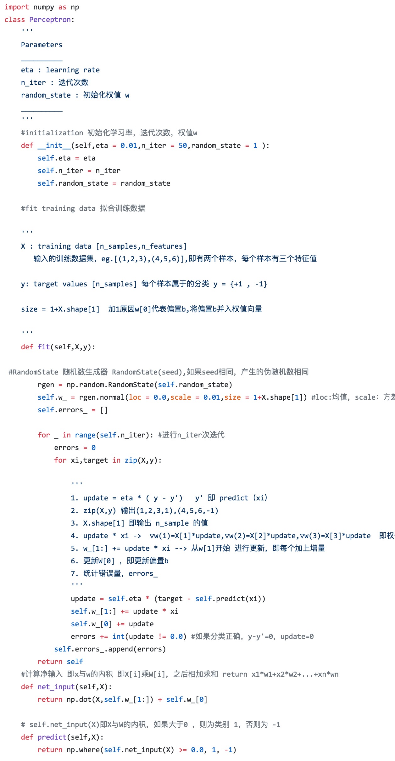 Python Machine Learning Peceptron Yuesi 