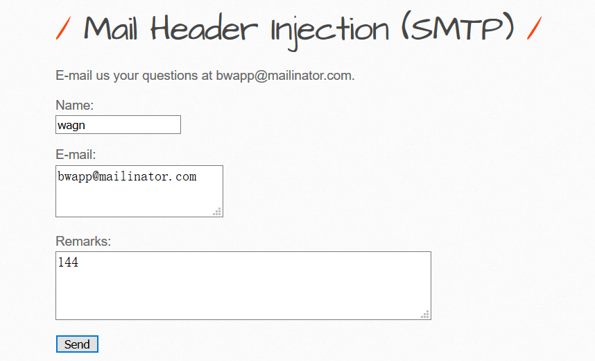 【bWAPP】Mail Header Injection(SMTP) - rcarry - 博客园
