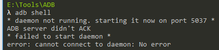 ADB异常无法使用* daemon not running. starting it now on port 5037 * 解决方法_weixin_30740295的博客-CSDN博客