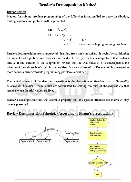 Benders decomposition - Hand&Head - 博客园