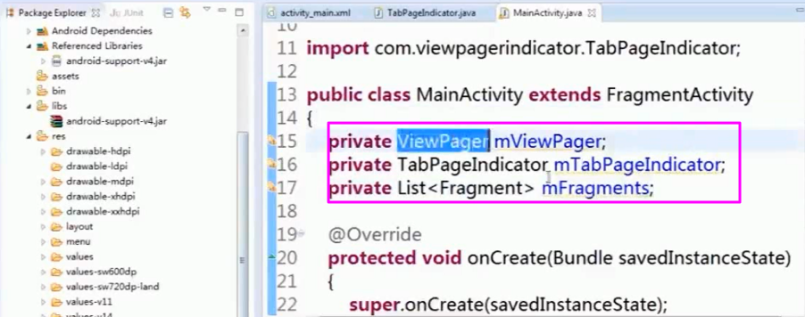【0138】【多种多样的App主界面Tab实现方法】-ViewPagerIndicator+ViewPager实现Tab - OzTaking - 博客园